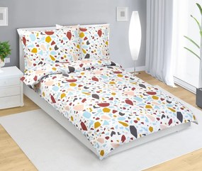 Bellatex Flanelové povlečení Modrá,Oranžová 140x220 cm, 70x90 cm