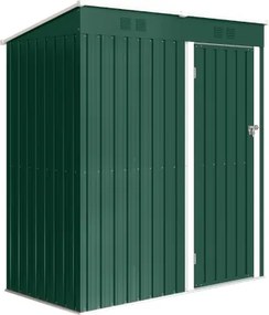 Outsunny zahradní kůlna 1,37 m² 163x90x179 cm se západkou a ventilačními otvory, Zelená