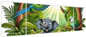 Obraz - Veselá zvířátka (170x50 cm)
