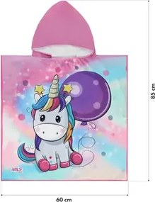 NILS aqua NAR20 Ručník - pončo z mikrovlákna Unicorn