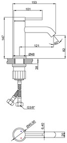 Invena Kalitea, umyvadlová baterie h-147, černá matná, INV-BU-72-004-V