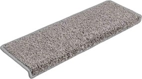 Schodové rohože 10 ks 65 x 21 x 4 cm šedé s obdélníkovým okrajem 149815