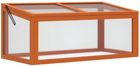 Outsunny skleník s krytem, odolný proti povětrnostním vlivům, ze dřeva a polykarbonátu, oranžový, 90x46x40cm| Aosom