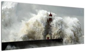 Maják na moři - obraz (100x40cm)