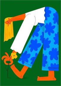 Alexandra Májová | Picking flower Rám: Bílý, Velikost: 60 x 40 cm