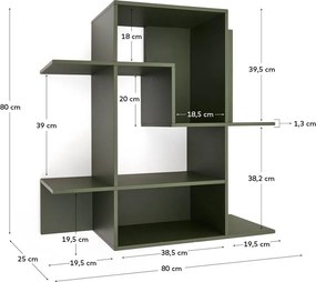 Zelený modulární policový systém 80x80x25 cm Ina – Kave Home
