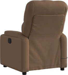 Elektrické masážní polohovací křeslo hnědé textil 3204702