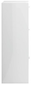 vidaXL Úložná skříňka bílá vysoký lesk 60 x 29,5 x 90 cm dřevotříska