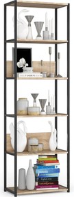 Industriální regál Lamon 60 cm černý/dub sonoma