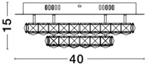 LED stropní svítidlo Quentin 40 Čirá