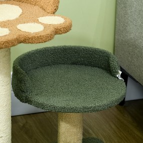 PawHut škrabadlo, snadno přenosné, 52 cm, škrabadlo pro kočky, 2 úrovně, hrací míček, sisal, pro vnitřní použití| Aosom