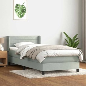 Box Spring Postel s matrací Světle šedá 90x220 cm Samet 3318225