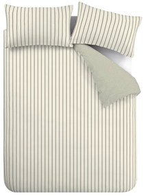 Zelené/krémové bavlněné povlečení na dvoulůžko 200x200 cm Hampton Stripe – Bianca