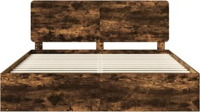 Rám postele Kouřový dub 200 x 200 cm Masivní borové dřevo 3412447