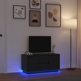 TV skříňka s LED osvětlením černý dub 100x41x50 cm