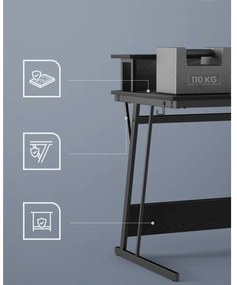 Psací stůl s podsvícením SOLEA-X černá
