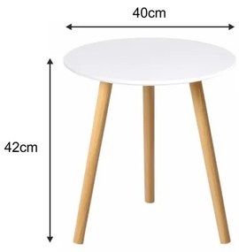 Bílý příruční stolek PAMINO