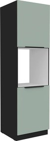 ARIA sc | vysoká skříňka 60 DP-210 2F na vestavnou troubu | 60 cm | ANTI FINGERPRINT povrch | černá/aquamarine