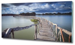 Wallmuralia Fotoobraz na skle Dřevěný most 100x50