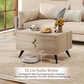 Costway Moderní konferenční stolek s úložným prostorem Farmhouse Accent Table
