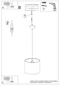 Sollux SL.1412 - Dětský lustr na lanku UNICORN 1xE27/15W/230V pr. 30 cm
