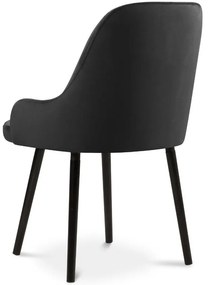 Černá sametová jídelní židle MICADONI FLINT
