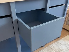 Dětská šatní skříň se šuplíky, tyčí a policemi TWEENS nebesky modrá