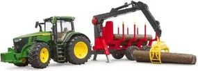 Bruder 03154 Traktor John Deere s lesnickým přívěsem a kládami / od 3