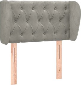 Čelo postele typu ušák světle šedé 83x23x78/88 cm samet 3117510