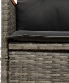 11dílný zahradní bistro set s poduškami šedý polyratan 3277253