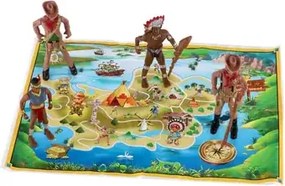 TEDDIES Sada indiánů a kovbojů s mapou / Figurky / Plast / 6 cm / od 3