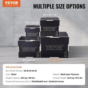 3v1 Plyometrický Jump Box, 76,2 / 61 / 50,8 cm