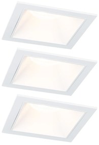Paulmann 93126 Cole Coin, set bodovek v bílé úpravě, 3x6W LED 2700K tříkrokové stmívání, 8,8x8,8cm, IP44
