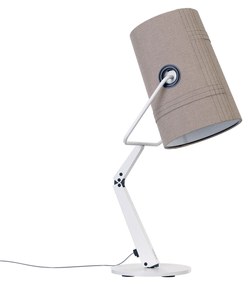 Diesel Fork table, stolní lampa z béžového kovu a šedé tkaniny, 1x15W E14, výška 56cm