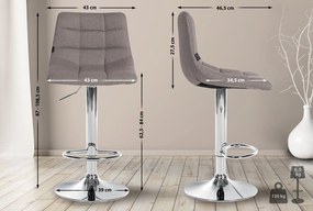 Barová židle Jerry látka chromovaná konstrukce – šedá