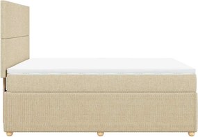 Box spring postel s matrací krémová 140x190 cm textil 3292049