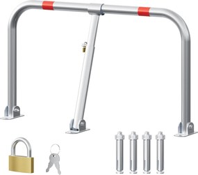 Parkovací zábrana Wiltec – 80,5 × 44,5 cm, šedá (62357)