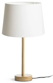 RENDL R14035 MAUI/AMBITUS stolní lampa, dekorativní Polycotton bílá/dřevo