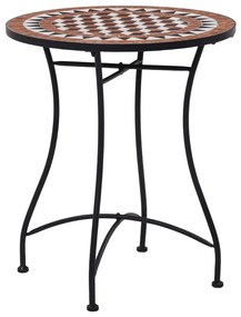 Mozaikový bistro stolek hnědý 60 cm keramika - Default Title
