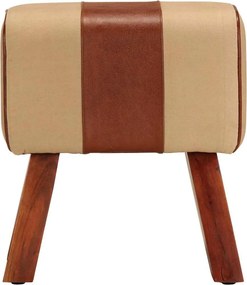 Lavice gymnastický kůň 38 cm hnědá pravá kůže a mangovník 320787