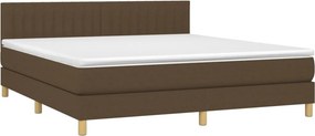 Box spring postel s matrací tmavě hnědá 180x200 cm textil 3140796