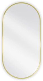 Mexen Loft, oválné koupelnové zrcadlo 90 x 45 cm, barva rámu zlatá lesklá, 9851-090-045-000-50