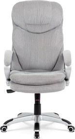 Kancelářská židle, látka, houpací mechanismus, kříž plast stříbrný – opěrák 90°–180° Šedá