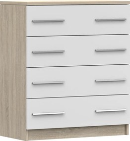 IDZ Komoda OMEGA III 4S 02, 80 cm Dub Sonoma/Bílá