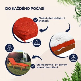 Podložka na lehátko TAMI SUN, 195x55x5cm, oranžová Detex
