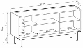 Komoda BOHO K144 68 - dub riviera