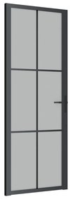 Interiérové dveře 76 x 201,5 cm černé matné sklo a hliník - Default Title