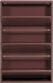 Vínový kovový výklopný botník 66x103x16 cm Sabine – WOOOD