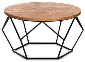 HowHomely Konferenční stolek OAKLOFT 40x70 cm černá/dub DD0057