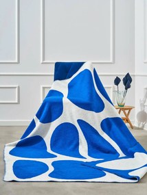 Unia - Cotton Cloud Bavlněná deka z akrylu 150x200 2137/3 oblázky modrá přehoz deka s háčkováním SG